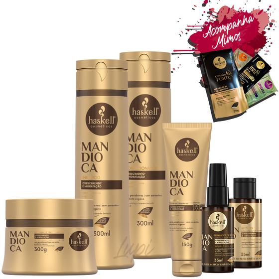 Kit Haskell Mandioca Sh+cond+masc Leave In Nect Rep. Pontas - Kit de Tratamento para Cabelos ...