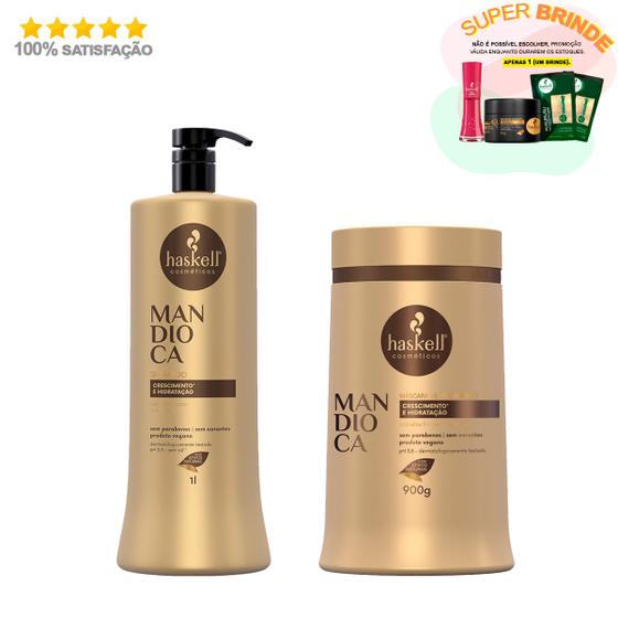 Kit Haskell Mandioca Shampoo 1 Litro Máscara 900g - Kit Shampoo e Condicionador - Magazine Luiza