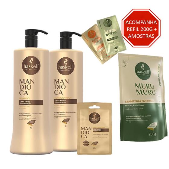 Kit Haskell Mandioca Shampoo E Cond 1 L + Dose Mandioca - Kit Shampoo e Condicionador - Magazine ...