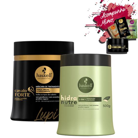 Kit Haskell Mascaras Hidranutre E Cavalo Forte 500g - Kit de Tratamento para Cabelos - Magazine ...