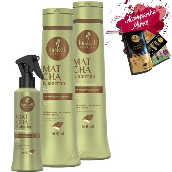 Kit Haskell Matcha e Alecrim Sh Cond 500ml Fluido 120ml - Kit de Tratamento para Cabelos ...