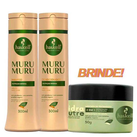 Kit Haskell Murumuru Shampoo + Condicionador 300ml + Uma Máscara 40g - Kit Shampoo e ...