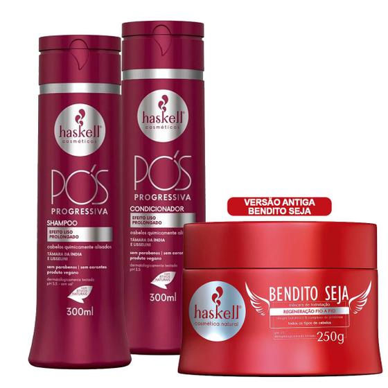Kit Haskell Pós Progressiva 300ml+ Máscara Bendito Seja 250g - Máscara ...