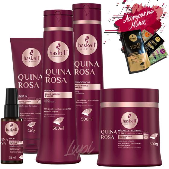 Kit Haskell Quina Rosa Sh Cond Masc 500g Leave-in Serum - Kit de Tratamento para Cabelos ...