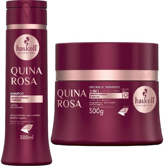 Kit Haskell Quina Rosa Shampoo 300ML + 1 Mascara 300ML - Kit Shampoo e Condicionador - Magazine ...