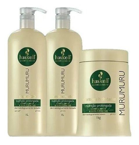Kit Haskell Shampoo + Cond. 1 Litro + Máscara 1Kg Murumuru - Kit de Tratamento para Cabelos ...