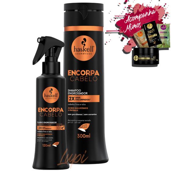 Kit Haskell Shampoo Encorpa Cabelo 300ml + Fluido 120ml - Kit de Tratamento para Cabelos ...