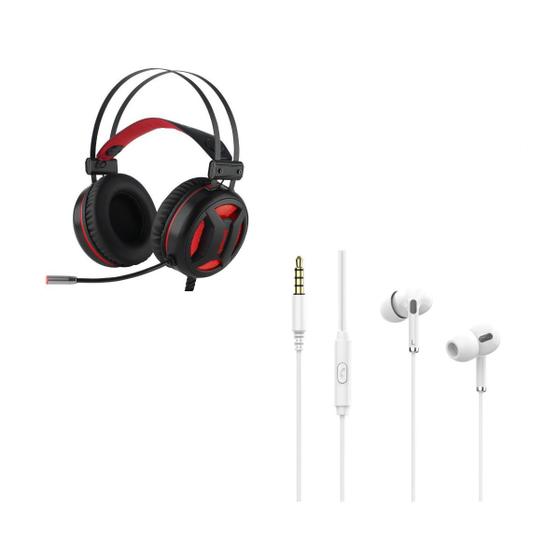 Kit Headset Redragon Minos H210+Fone Telefunken In-Ear H150 - Headset ...
