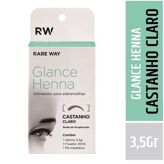 Kit Henna Para Sobrancelhas Glance Castanho Claro Rare Way - Tinta e ...