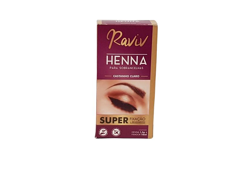 Kit Henna Sobrancelha Profissional Raviv 1.5g e 10ml Fixador Escolha a ...