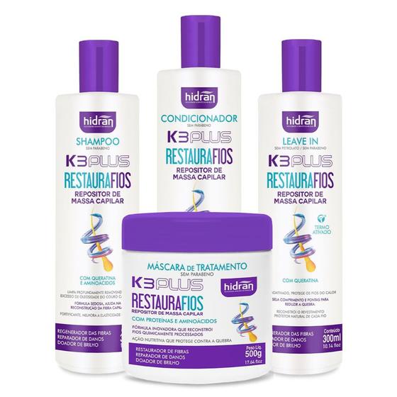 Kit Hidran K3 Plus Restaura Fios - Kit de Tratamento para Cabelos - Magazine Luiza