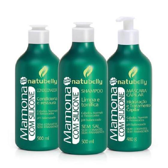 Kit Hidratação Mamona Com Silicone Natubelly Cosméticos - Kit de ...