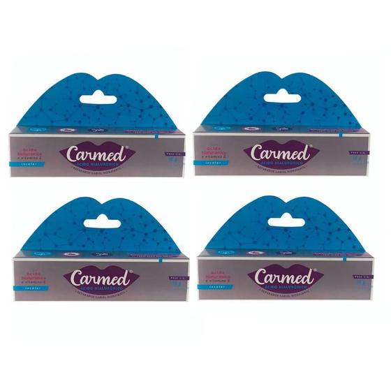 Kit Hidratante Labial Acido Hialurônico Carmed 10G 4Unidades - Cimed ...