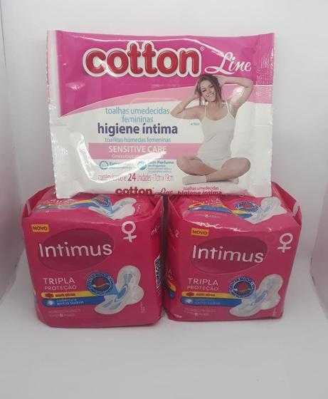Kit Higiene Intima com 2 Absorventes Intimus e Toalhas Umedecidas ...