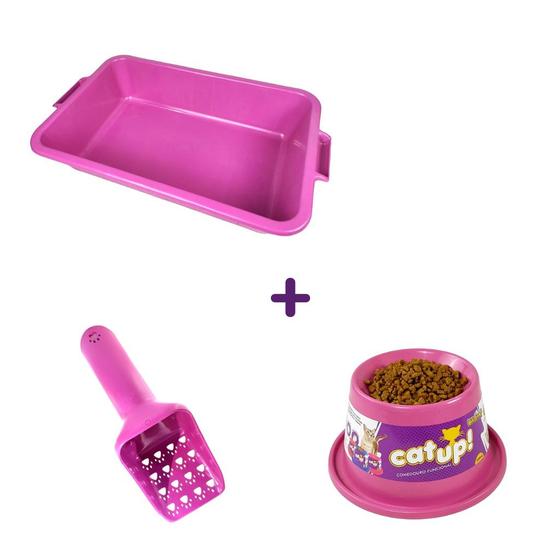 Kit Higienico bandeja areia para gatos filhotes com bolinha guizo ...