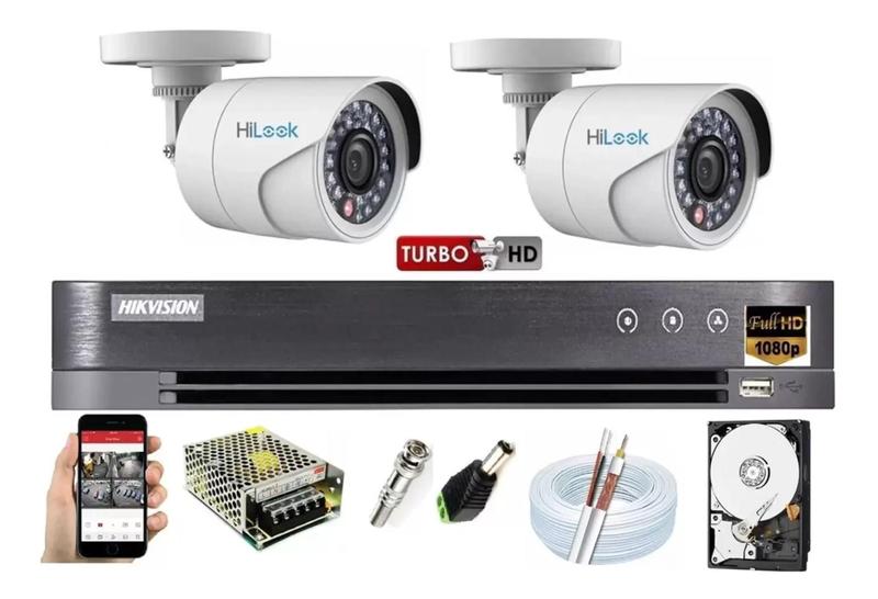 Kit Hikvision 2 Cam Fullhd 1080p Hilook E Dvr 4c Turbo Hd - Câmera de ...