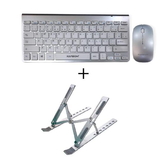 Kit Home Office, Suporte Para Notebook + Teclado e Mouse Sem Fio tws ...