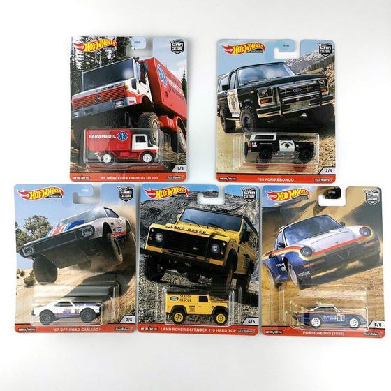 Kit Hot Wheels Wild Terrain c/ 5 carrinhos pneus de borracha - Mattel ...