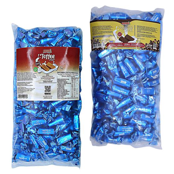 Kit hué bala toffee diet 2kg caramelo café e caramelo leite - Balas ...
