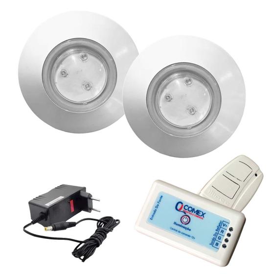 Kit Iluminação de Piscina 2 Super Led 9w RGB Omega com Controle de LED ...
