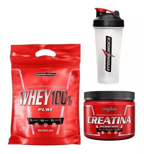 Kit Im 100 Whey Refil 900g Creatina 300g Galão Ou Coqueteleira