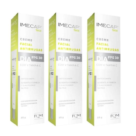Kit Imecap Face Dia FPS30 Creme Facial Antirrugas Com 3 Unidades De 35g ...