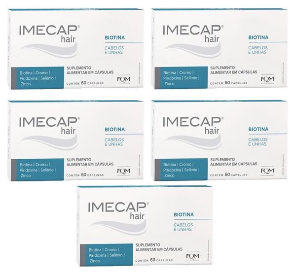 Kit Imecap Hair Cabelos E Unhas C/5 Un De 60 Cápsulas Cada - DIVCOM ...