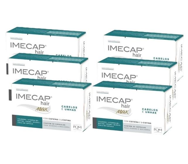 Kit Imecap Hair Max Cabelos e Unhas Com 6 Unidades De 30 Cápsulas Cada ...