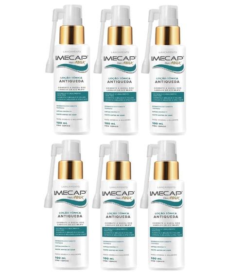 Kit Imecap Hair Max Loção Tônica Antiqueda Com 6 Unidades De 100ml Cada ...