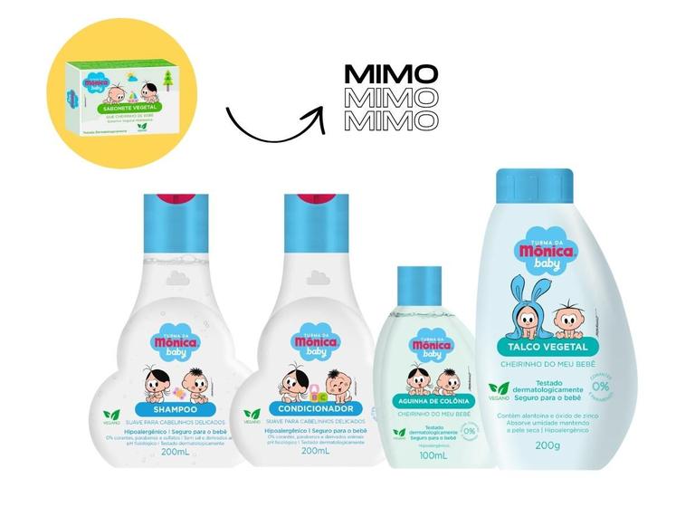 Kit Infantil Cabelinhos delicados Talco Colônia Turma da Monica ...