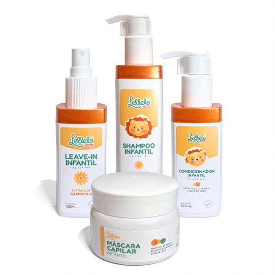 Kit Infantil Linha Capilar com Shampoo, Condicionador, Leave-in e ...