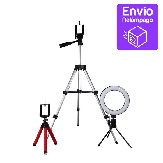 Kit Influencer Ring Light 6 Mini Tripé Flexível Tripé 1,10m - Dreamfull - Kit Influencer ...