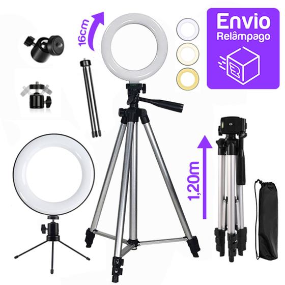 Kit Influencer Ring Light 6 Polegadas 16cm + Tripé 1,20m - Dreamfull - Kit Influencer - Magazine ...