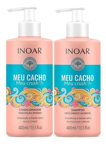 Kit Inoar Meu Cacho Meu Crush Shampoo + Condicionador 400Ml - Kit de Tratamento para Cabelos ...