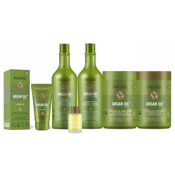 Kit Inoar Óleo de Argan Tratamento Completo - Kit de Tratamento para ...