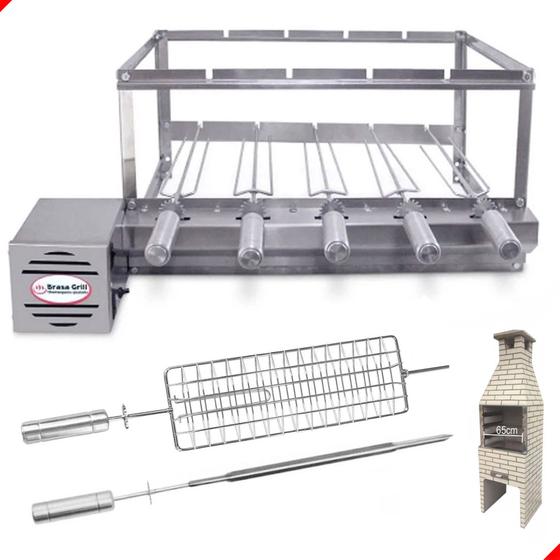 Kit Inox 5 Espetos P/ Churrasqueira Pré Moldadas 65cm - Brasa Grill ...
