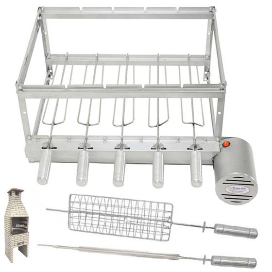 Kit Inox Gira 5 Espetos para Pré-moldadas 65cm Direito Brasa Grill ...