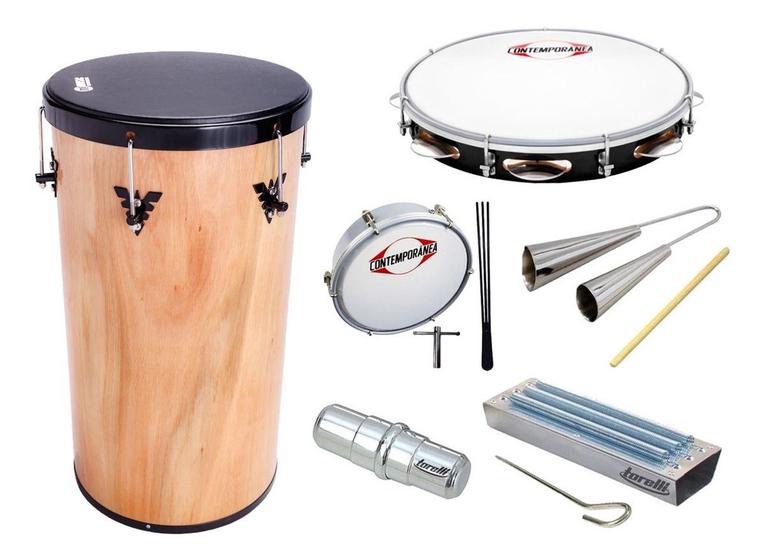 Kit Instrumentos Rebolo PHX + Reco + Pandeiro Contemporânea + Tamborim ...