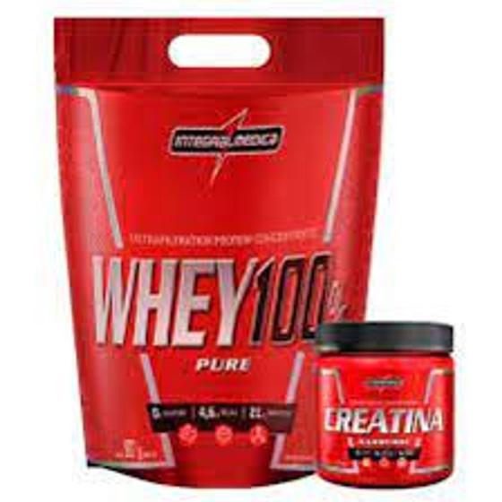 Kit Integralmedica Creatina 300g + whey protein 900g Refil 100% ...
