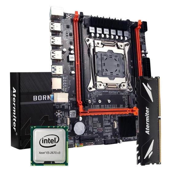 Kit Intel Xeon X99 Placa Mãe Atermiter D4 Processador Xeon E5 2670 V3 ... Kit Intel Xeon X99 Placa Mãe Atermiter D4 Processador Xeon E5 2670 V3 ...