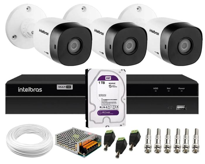 Kit Intelbras 3 Cam 1120B Dvr 4Ch Mhdx 1204 C/Hd 1Tb Purple - Gravador ...