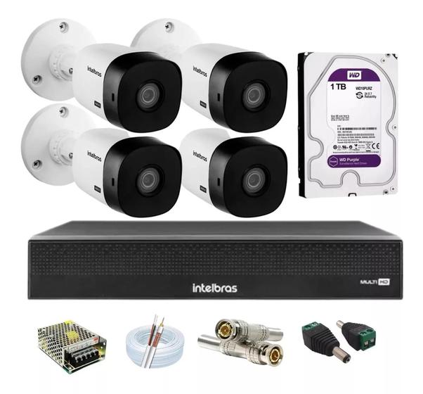 Kit Intelbras 4 Cameras 1120b Dvr 1004c 04 Canais C/hd 1tb - Câmera de ...