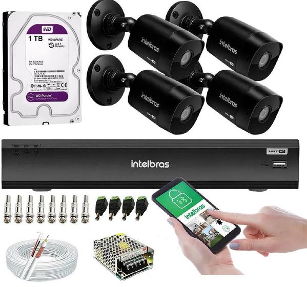 Kit Intelbras 4 Vhd 1220B Black Dvr Imhdx 3004 Fullhd C/1Tb - Gravador ...