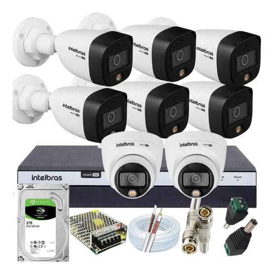Kit Intelbras 8 Cameras Vhd 1220 Full Color Dvr Mhdx 3108 c/ hd 2tb ...