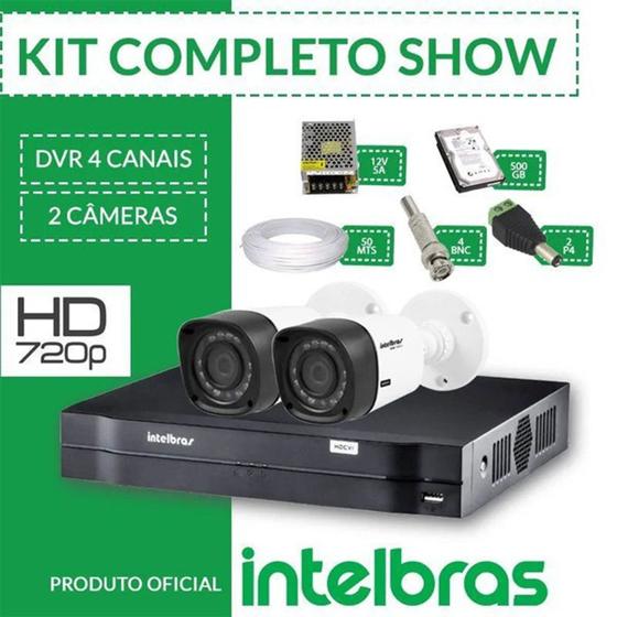 Kit Intelbras Completo Alta Definição -2 Câmeras Hd - Câmera de ...