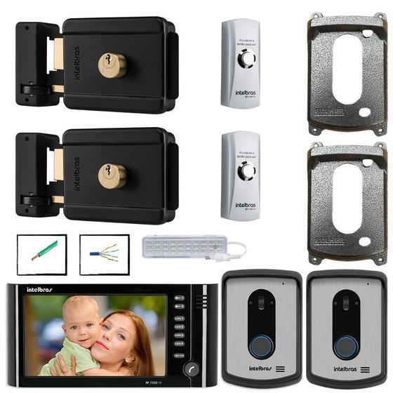 Kit Interfone camera Intelbras P/ 2 entradas com 2 fechadura ...