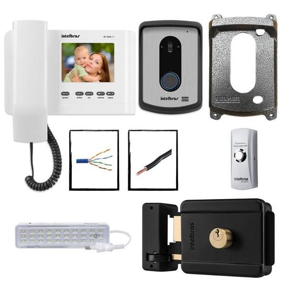Kit Interfone Camera Iv 4010 Hs Intelbras Fechadura Botoeira ...
