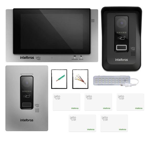 Kit Interfone Porteiro Eletronico Camera Com Cabo 100 metros ...