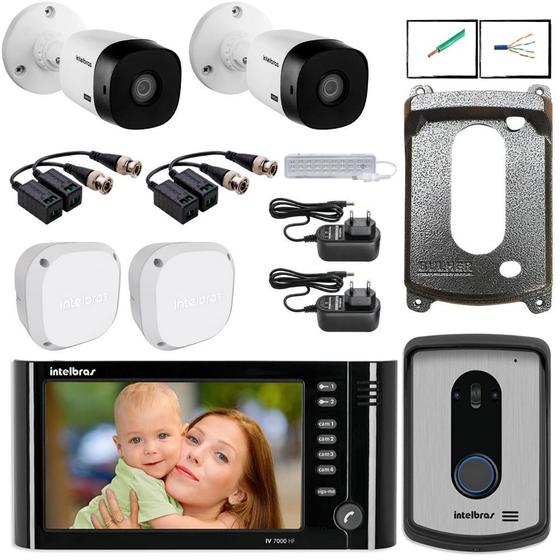 Kit Interfone Video IV 7010 HF Intelbras Com 2 Camera HD Top ...