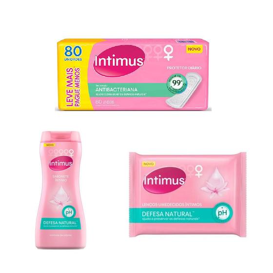 Kit Íntimus Higiene Feminina Cuidados Íntimos Protetor Diário ...